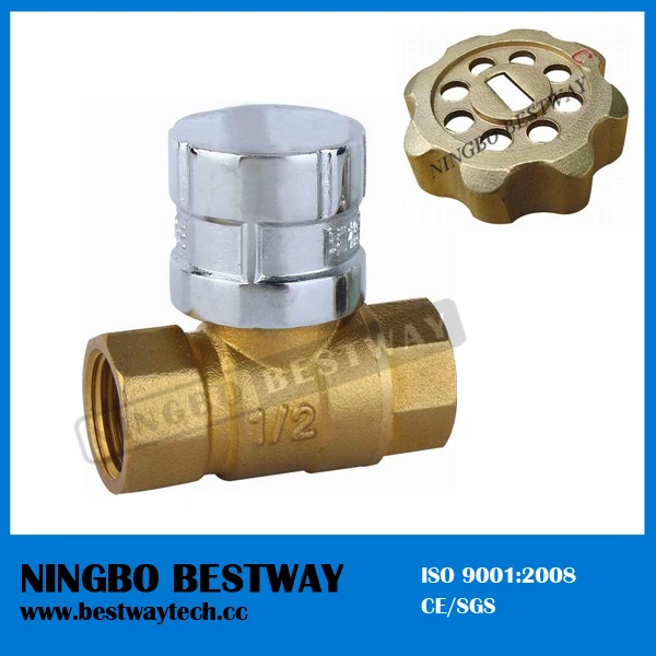 Angle Type Lockable Brass Water Meter Ball Valve With Magnetic Lock ...