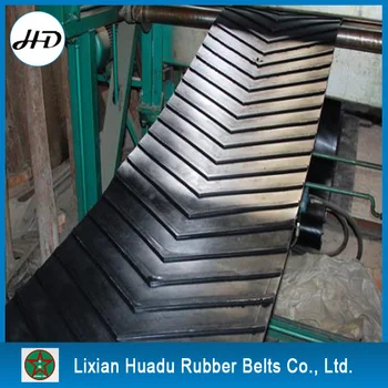 Rubber Chevron Profile Conveyor Belt With Cleat Of Open V And Closed V ...