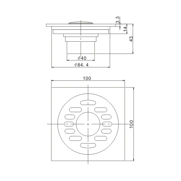 Taizhou Bathroom Fitting Square Shape Floor Drainer Grid Floor Drain ...