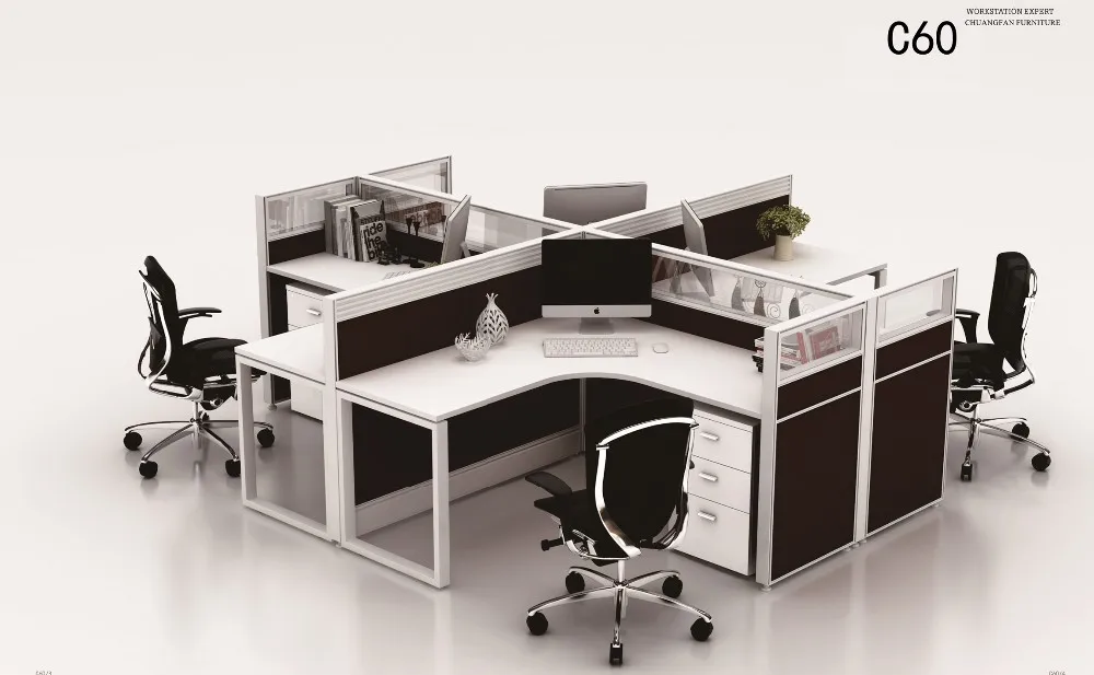 Steel Frame Partition /4 Seat Office Workstation Cubicle - Buy 4 Seat ...
