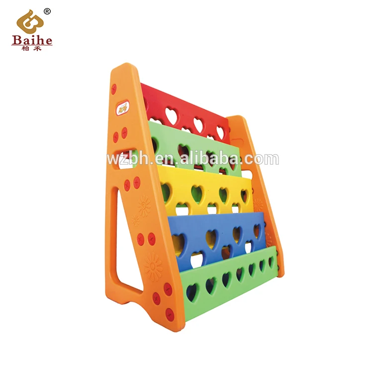 Colorful Kids Plastic Bookshelf - Perfect for Living Room