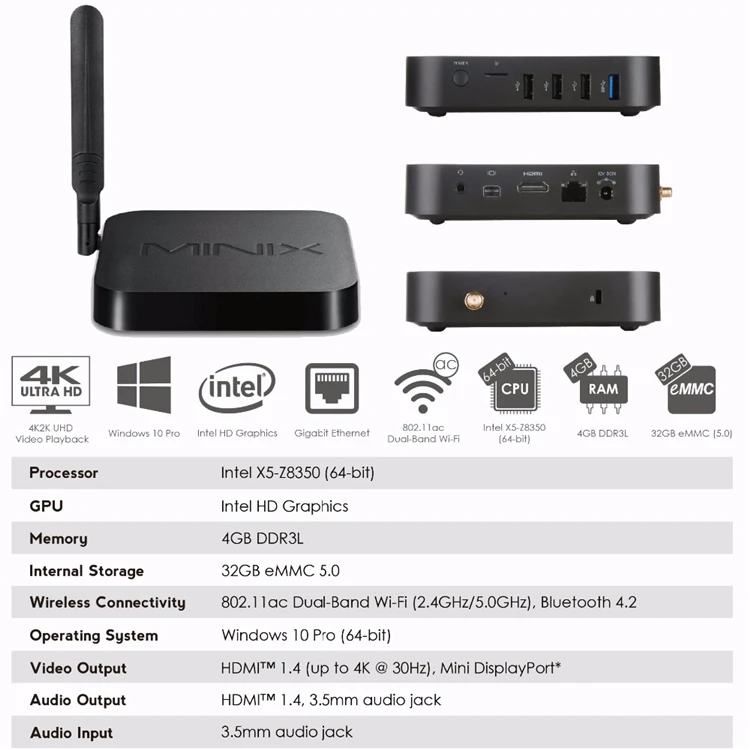 MINIX NEO Z83-4 Pro - Compact Intel MINI PC with 4GB RAM