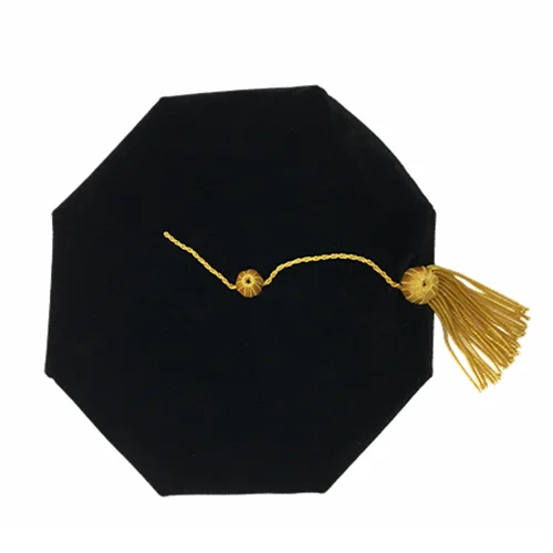 Deluxe Black Velvet Doctorate 8 Sided Tam Graduation Tam Cap - Buy ...