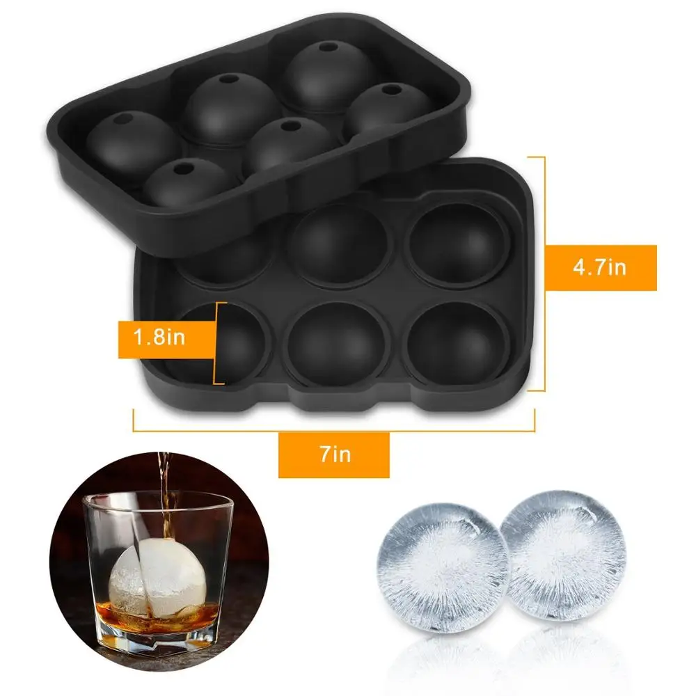 Bpa Free Food Grade Sphere Ice Ball Maker With Lid And Large Square ...