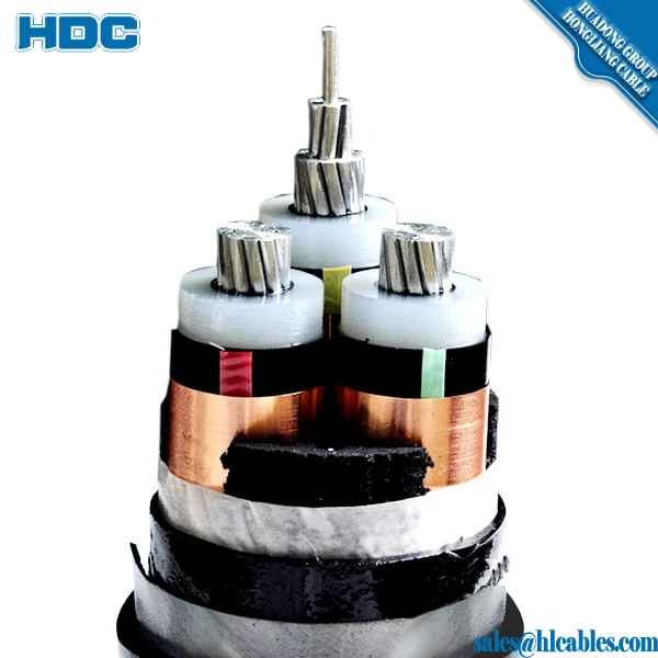 Mv Cable 24kv 3*50mm2 Al/xlpe/semi-conductive Blocking Tape/pvc Jacket ...