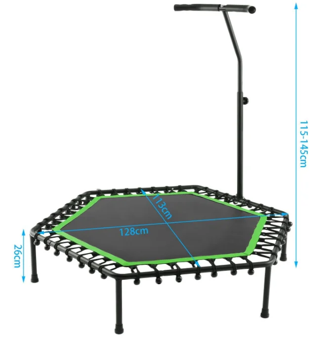 40 Inch Hexagonal High Jump Mini Fitness Trampoline With Handle - Buy ...