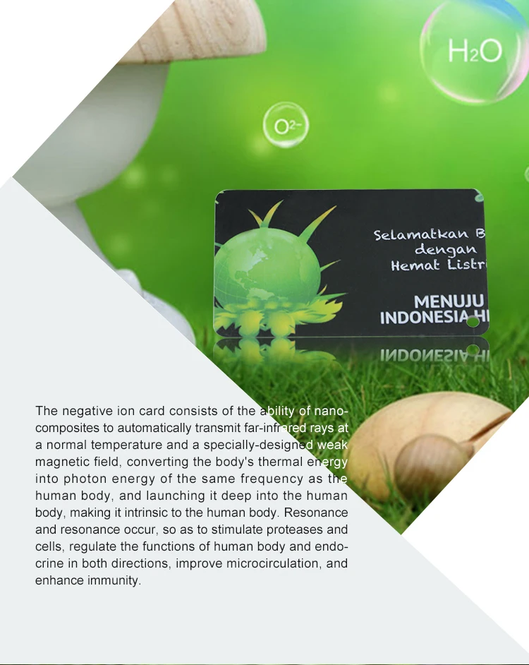 Bio Energy FIR Anti Radiation Negative Ion Nano Energy Saver Card