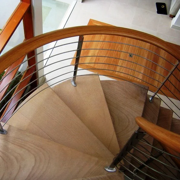 Indoor Frameless Plexiglass Stair - Stainless Steel Pipe