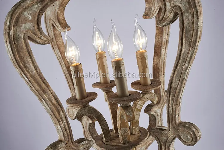 Industrial Vintage Decorative Lamp Holder Wood Lamp Shade Led Pendant ...