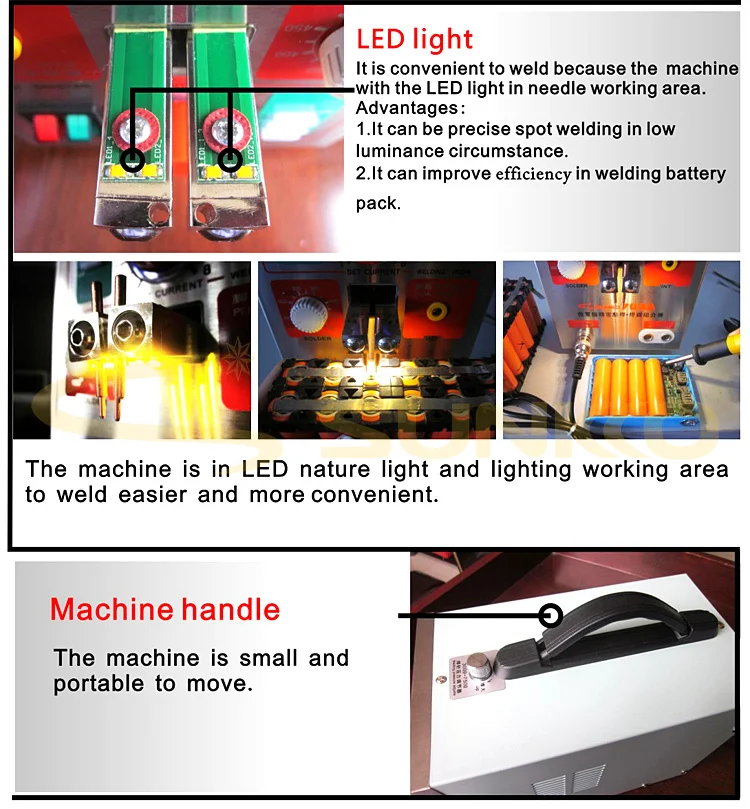 Sunkko 709ad+ Spot Welder With Soldering Iron Spot Welding Machine For ...