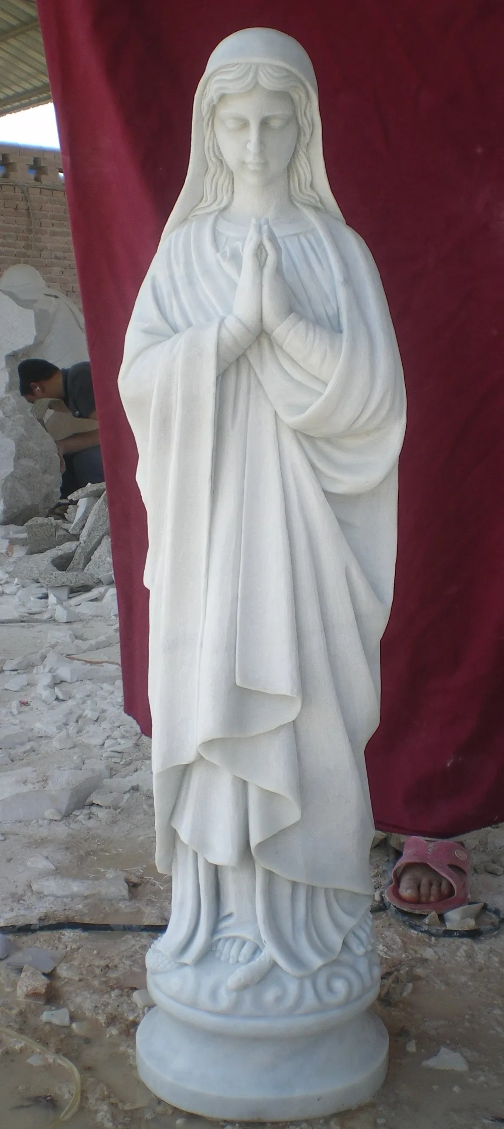 Pfm Hand Geschnitzte Lebendige Marmor Jungfrau Maria Statuen - Buy ...