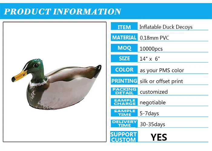 Factory Custom Made Pvc Lifelike Inflatable Duck Decoys Plastic Used ...