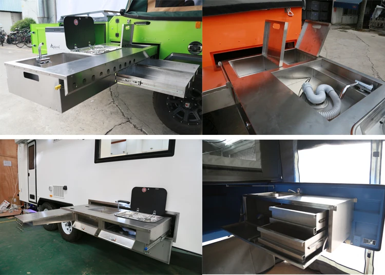 Slide Out Stainless Steel Kitchen for Caravan Camping