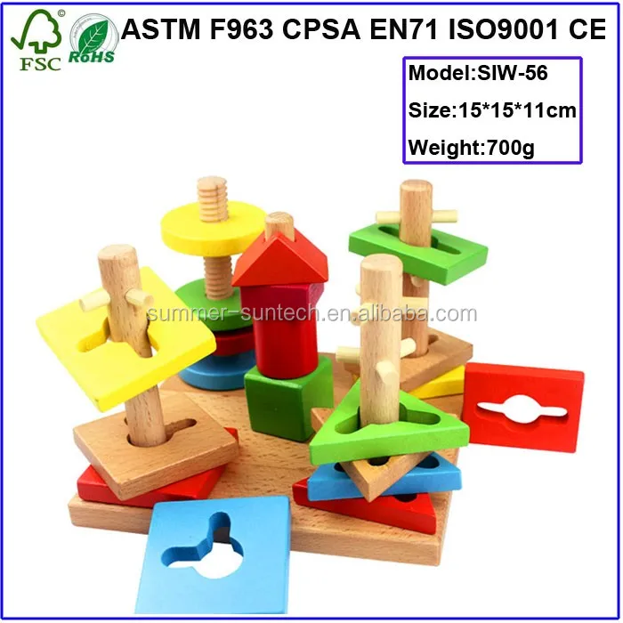 Five-column Set of Building Blocks for Early Education