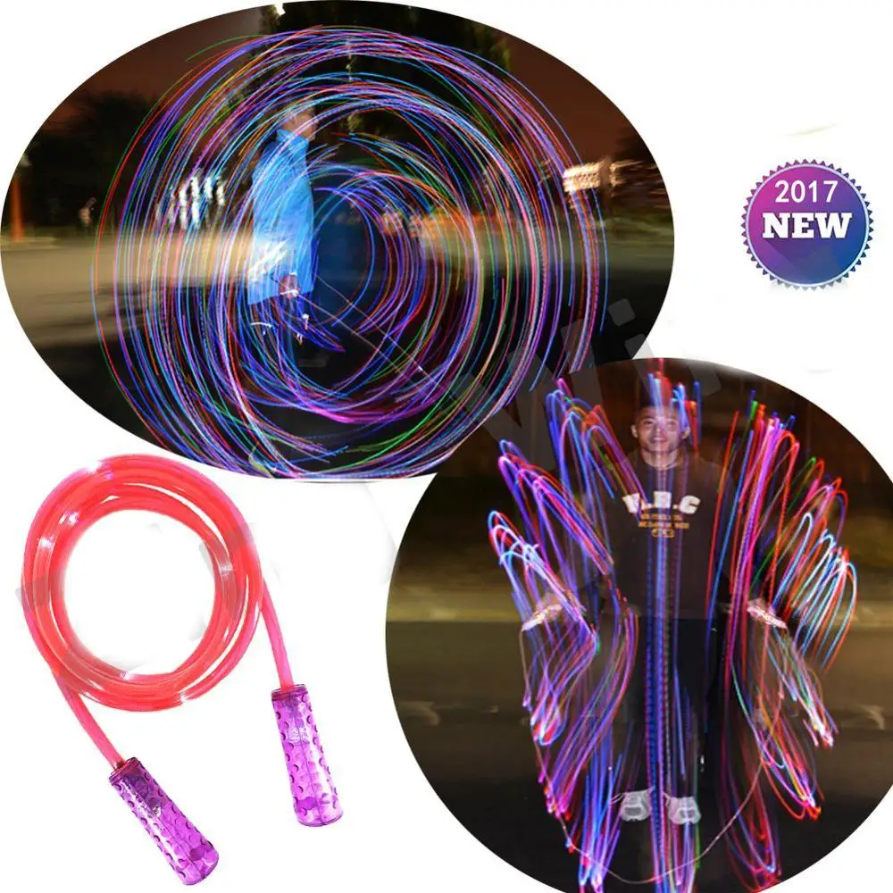 Bemay Toy LED Flashing Light up Fitness Adjustable 7 Foot Jump Rope ...