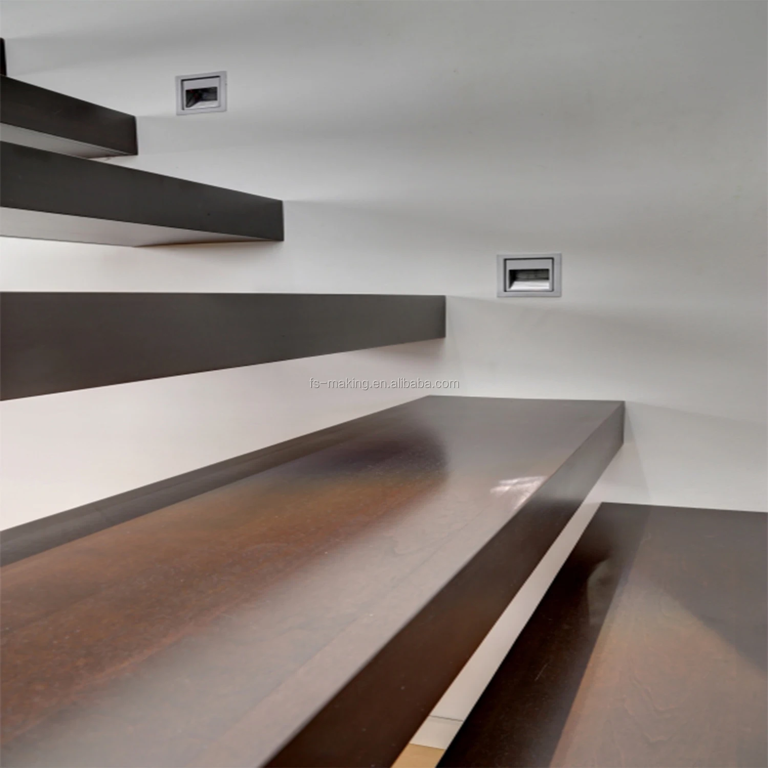 Modern Floating Wood Stairs - Stylish & Durable Solutions