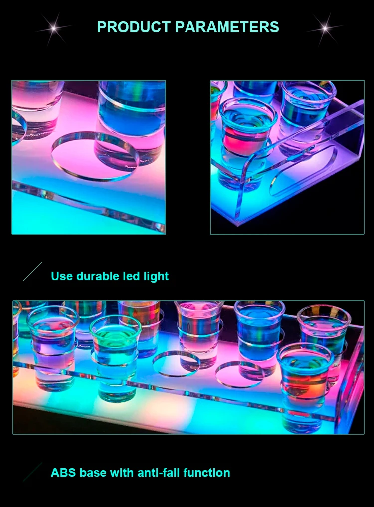 Light up Shot Tray - LED Acrylic Trays for Fun & Style
