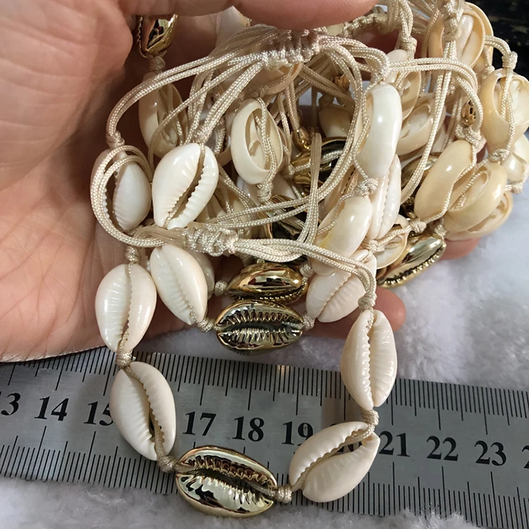 2019 Delicate Gold Sea Shell Adjustable Rope Bracelet Trendy Hot Cowrie ...