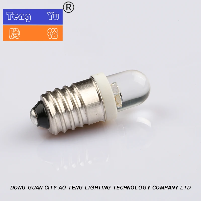 T10x28mm E10 Screw Base DC 4.5V LED Cold White Signal Bulb