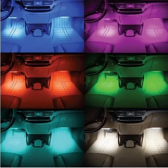 Lansekosmart Rgb Color Led Interior Light Kit Universal Cars Accent ...