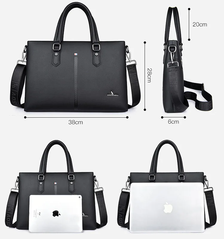 Jing Pin Synthetic Leather Men's Handbags Tote Designer Business Bags ...