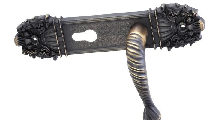 Hiluke Durable Security Gold Front Door Handles Plates Zinc Alloy ...