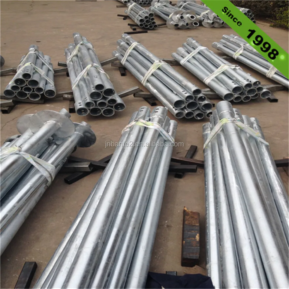 Round Shaft Galvanized Steel Helical Ground Screw Anchor Piles With ...