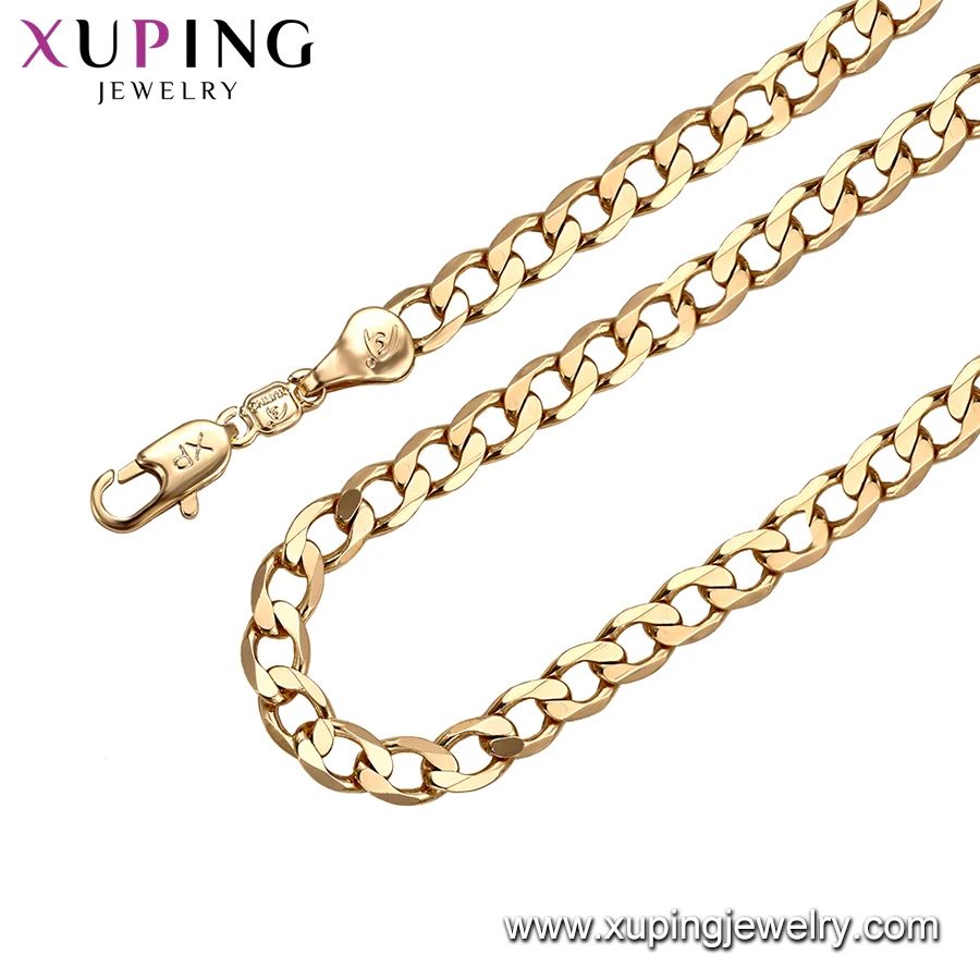 XUPING JEWELRY 44290 - Gold Plated Brass Chain Necklace