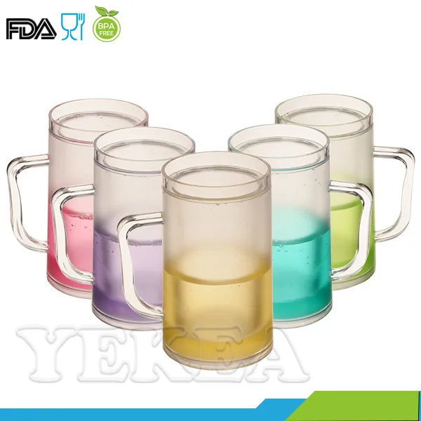 15 Oz Double Wall Freezer Frosty Cup Large Plastic Liquid Filled Mug ...