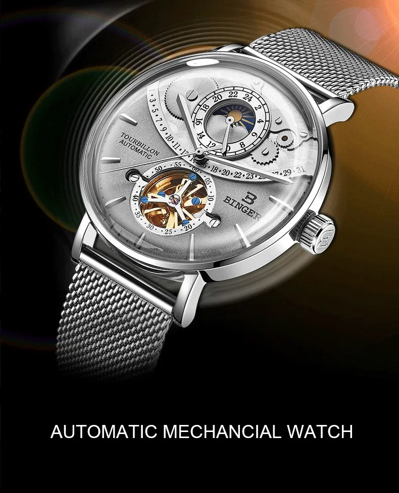 China Wristwatches Factory Sale Luxury Mens Stainless Steel Tourbillon ...