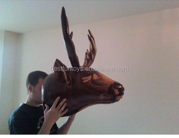 Inflatable Christmas Artificial Moose Head Custom Animal Head Display ...