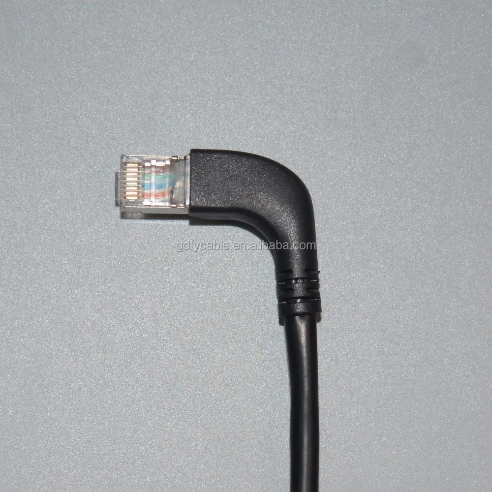 Shield Rj45 Ethernet Angled Male/male 90 Degree Connector Cat5e Cat6 ...