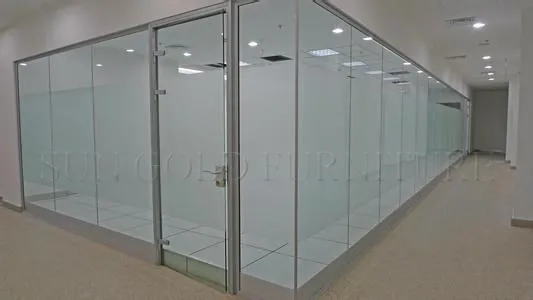 Boss Office Modern Half Height Glass Cubicle Partition
