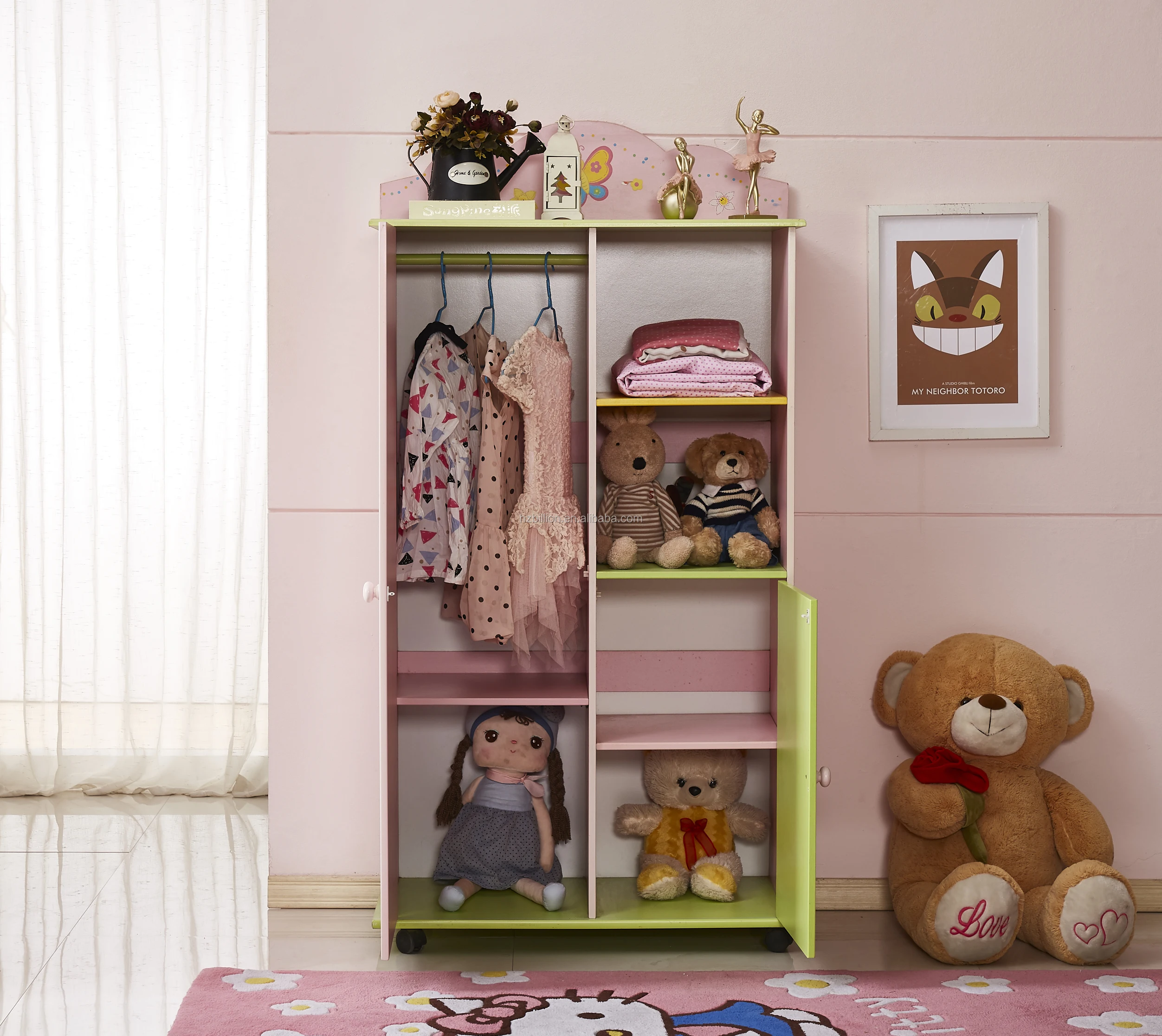 Manufacture Wholesale Lovely Baby Wardrobe Wooden Fairy Coat Storage ...