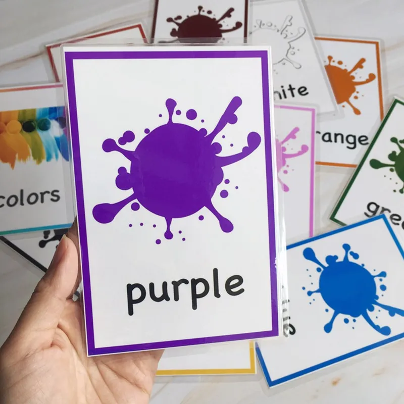 49 Unids/set Tarjetas De Color/forma/tiempo/familia Educación ...