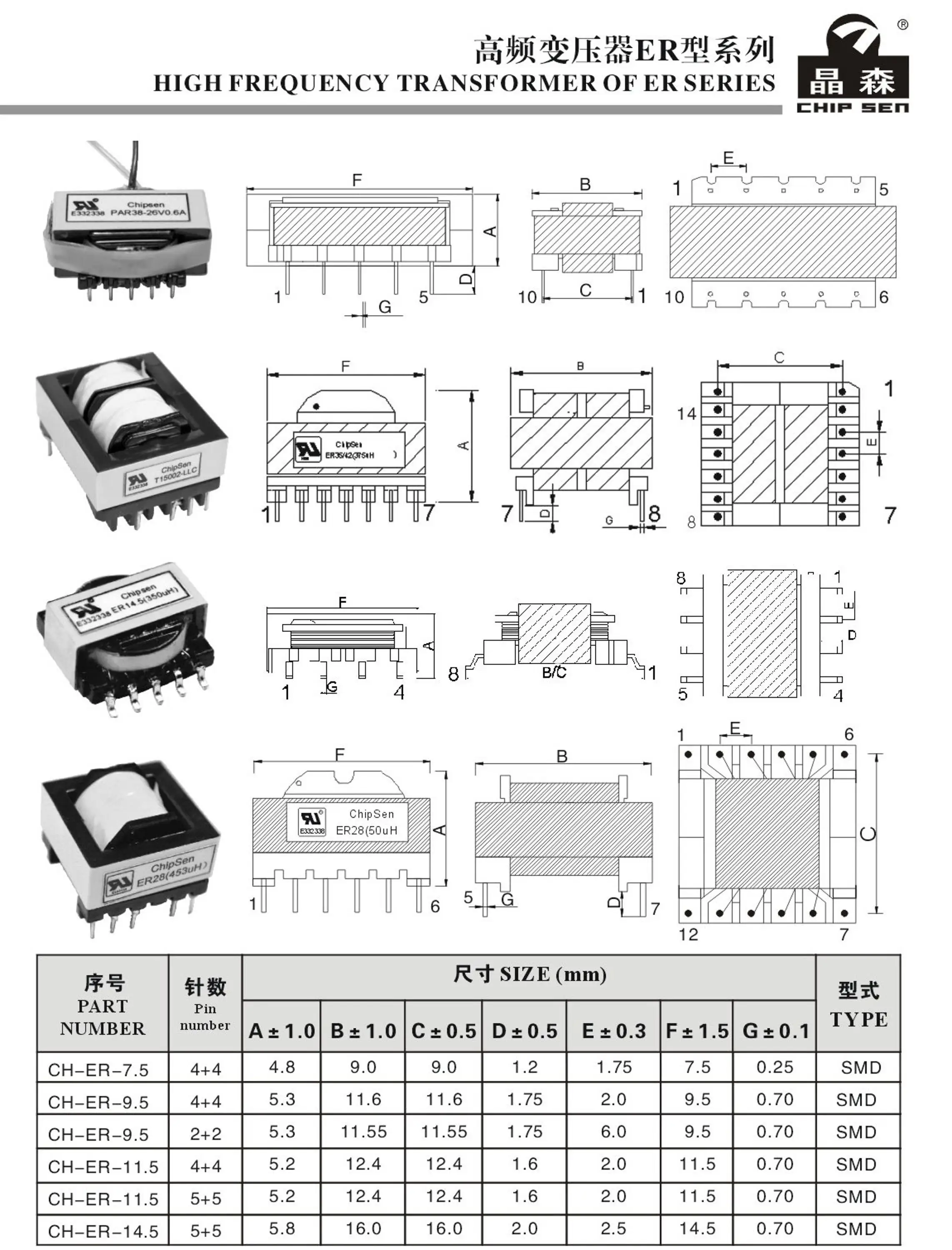 Small High Frequency Ferrite Core Flyback Smps Transformer Erl35 - Buy ...