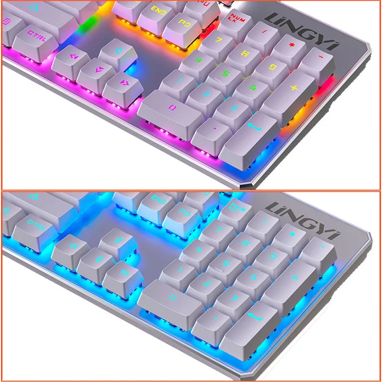 Mechanical Gaming Keyboard Rgb Led Glow Backlit Computer Mechanical ...