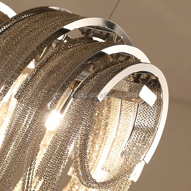 Modern Tunnel Silver Aluminum Chain Lighting Chandelier Etl82144 - Buy ...