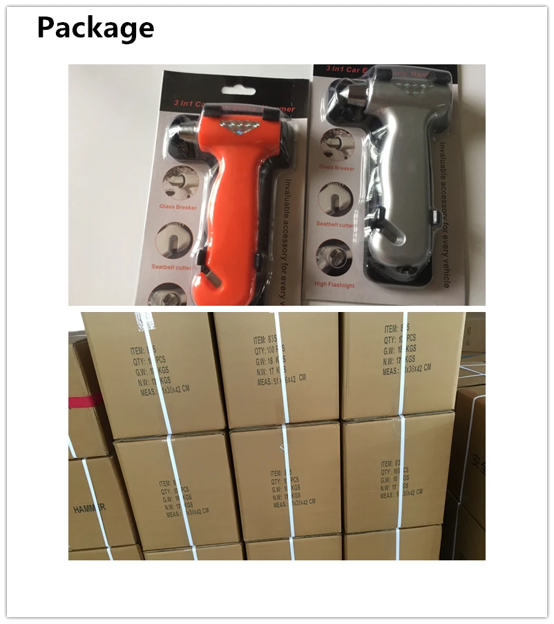 Bus Car Emergency Safety Hammer With Light Window Breaker Escape Tool ...