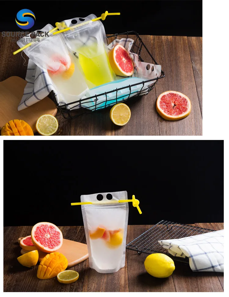 Transparent Plastic Bag For Cocktail Juice Drink - Buy Plastic Bag For ...