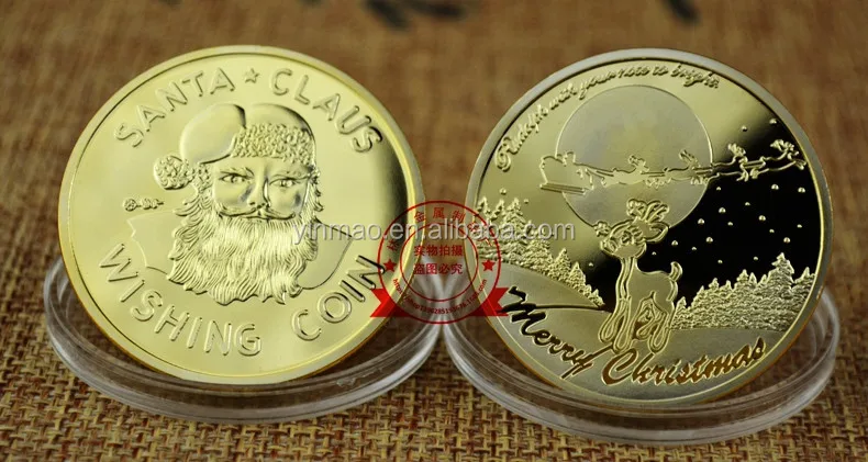 New Wishing Coin Merry Christmas - Santa Claus Gold Coin