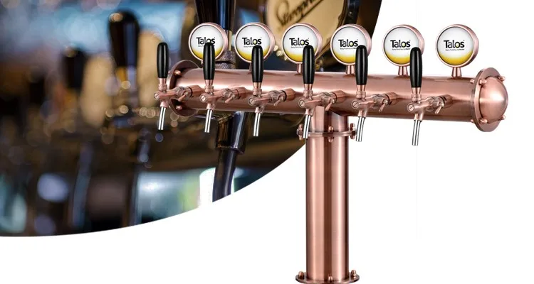 TALOS T Tower Stainless Steel 6 Tap Draft Beer Equipment