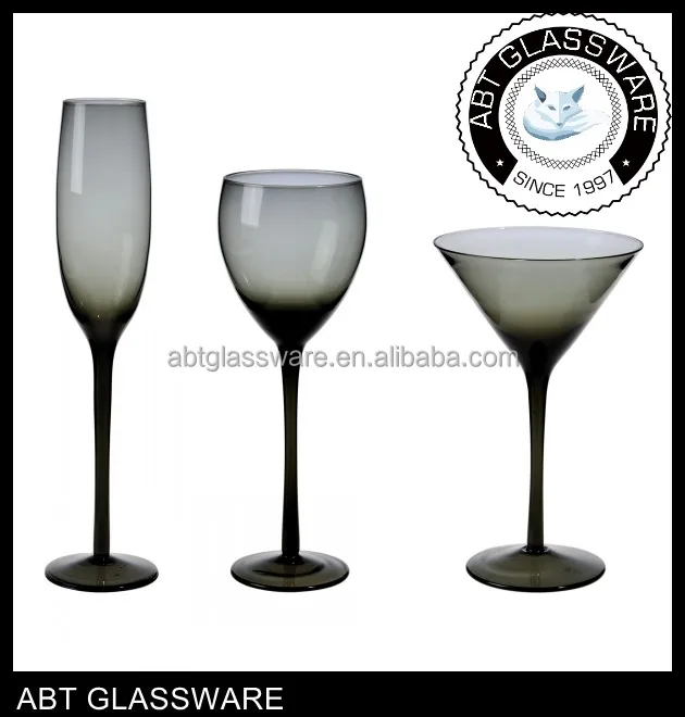 Abt Custom Handmade Blown All Black Glassware Sets/wine Glass/glass Cup ...