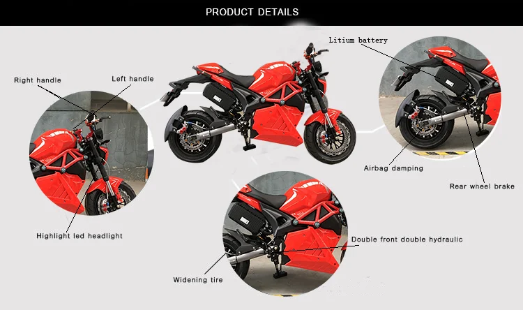 SKD CKD Electric Motorcycle - High Speed & Pedals for Adults