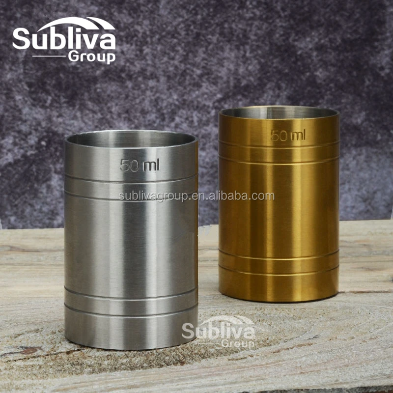 25/50ml Stainless Steel Double Thimble Measure Cocktail Jigger Bar ...