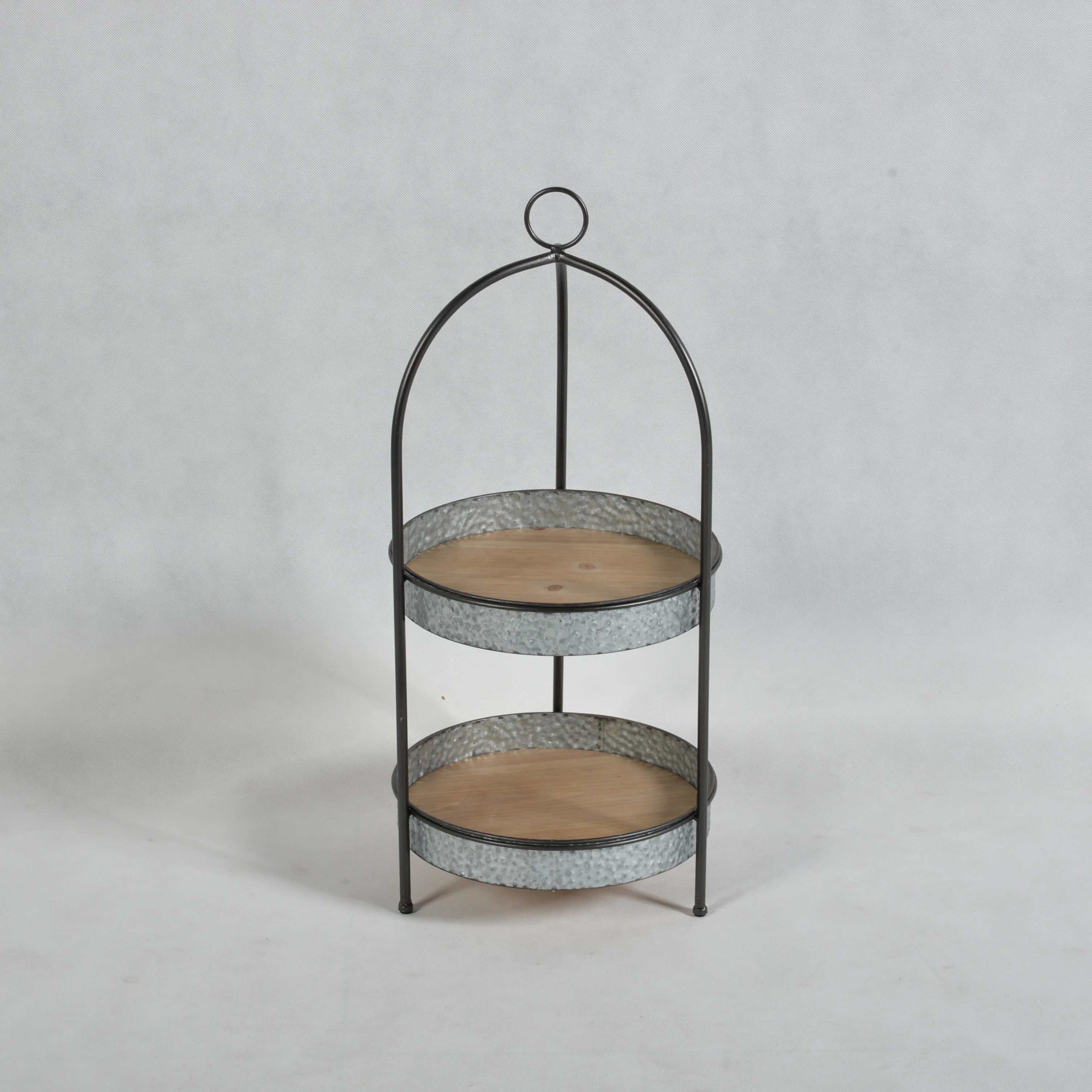 Mayco Modern Farmhouse Round Wooden 3 Tiered Serving Tray Stand - Buy ...