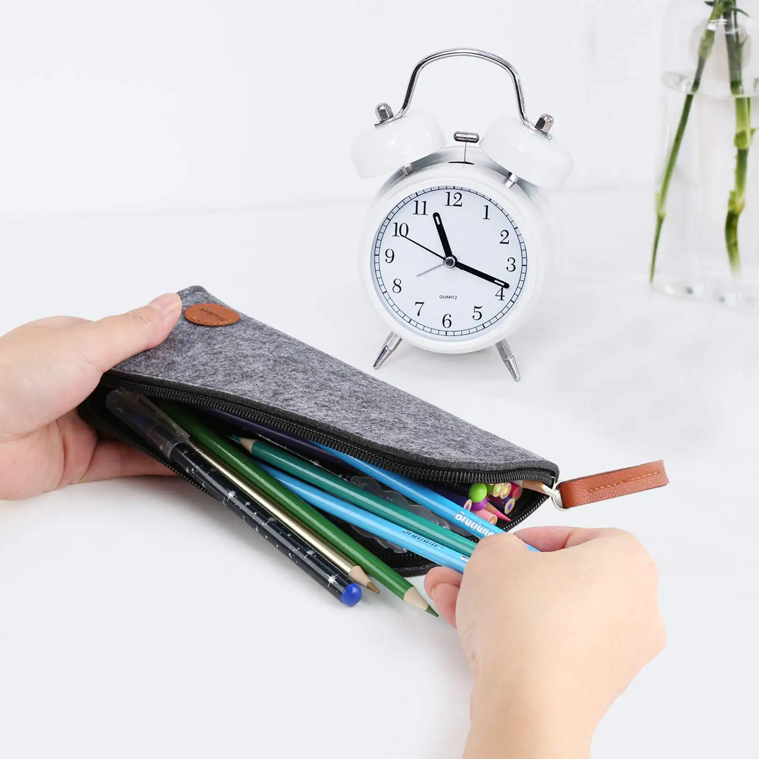 2 Pack Custom Felt Pencil Pen Case - Easy-Carry Storage