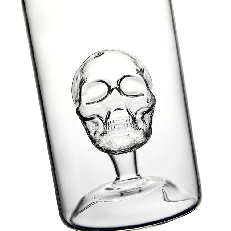 Glass Skeleton Bottle - Engraved for Whiskey & Tequila