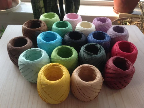 Wholesale 200m Natural Paper Raffia Ribbon Roll Raffia Yarn For Diy ...