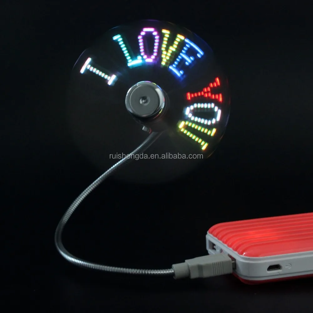 Patented Usb Flexible Program Led Message Mini Fan With Diy Any Words ...